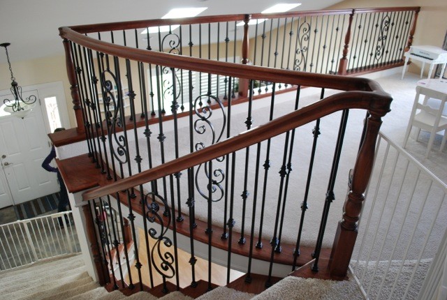 Poplar & Metal Loft Railing - Traditional - Staircase - San Diego - by ...
