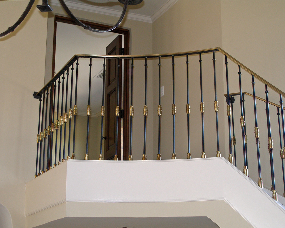 Railing with Bronze Cap and Brass Collars - Contemporary - Staircase ...