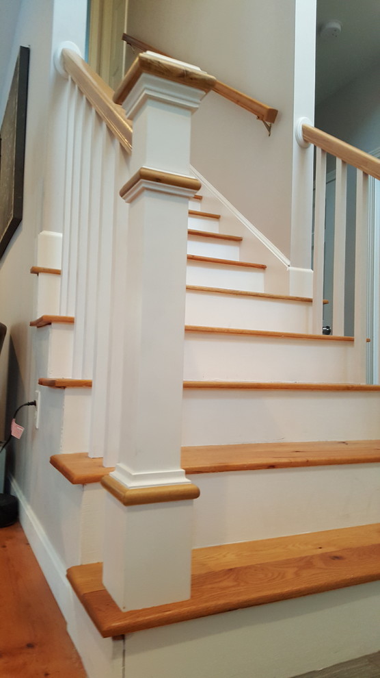 Railings with custom newel posts - Traditional - Staircase - Boston ...
