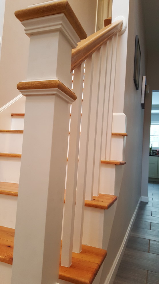 Railings with custom newel posts - Traditional - Staircase - Boston ...