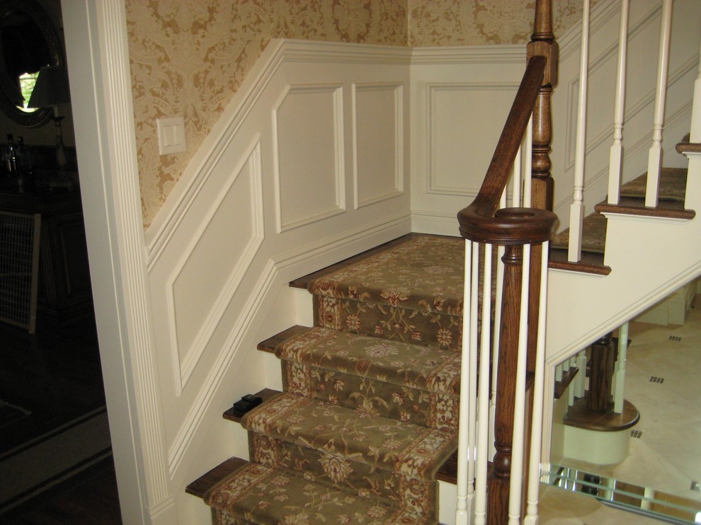 "Recessed Panel" Wainscoting - Traditional - Staircase - New York - by ...