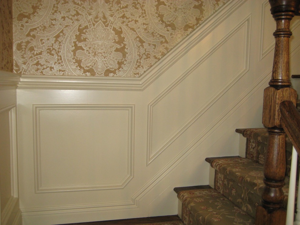 "Recessed Panel" Wainscoting - Traditional - Staircase - New York - by ...