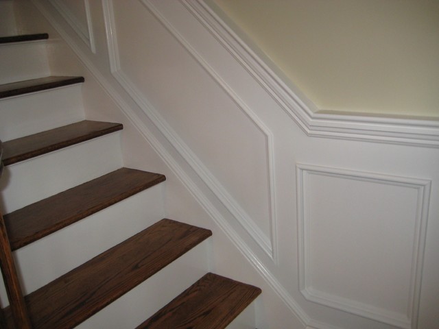 "Recessed Panel" Wainscoting - Traditional - Staircase - New York - by ...