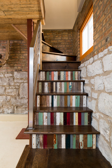 Reclaimed Stair Risers - Eclectic - Staircase - Chicago - by Foundre ...