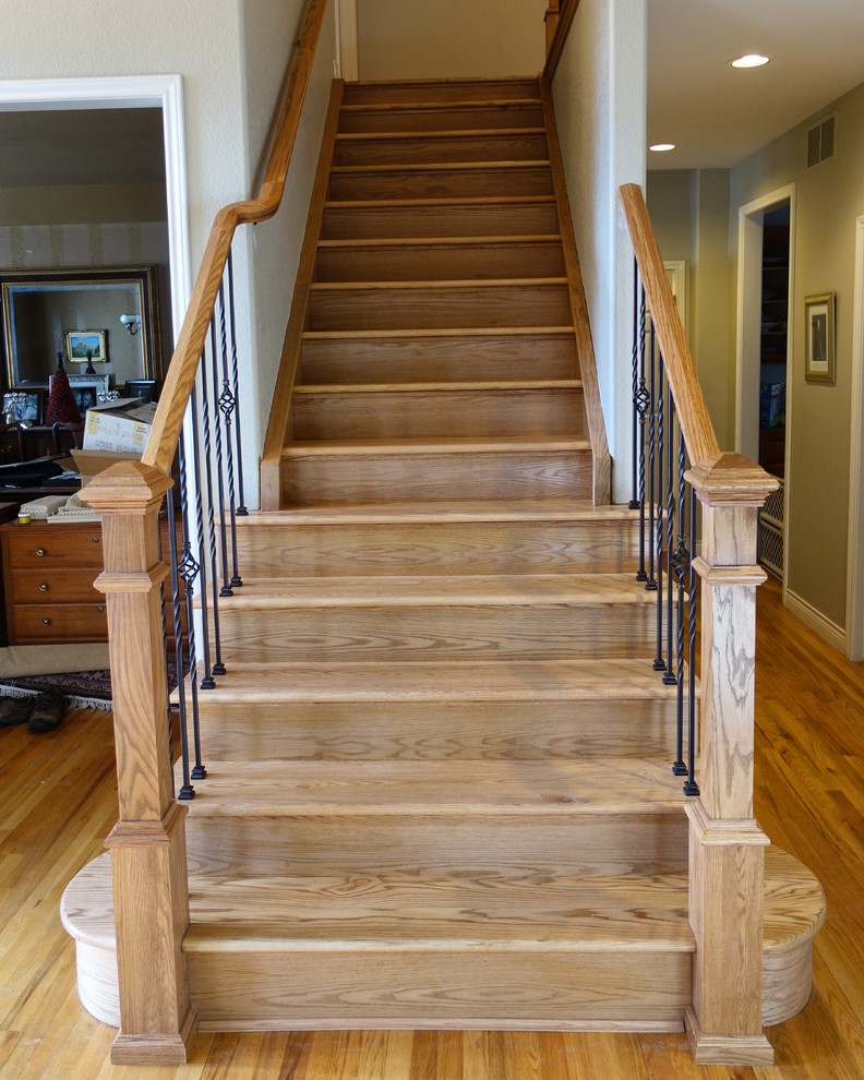 Red Oak Staircase with Custom Railing - Traditional - Staircase ...