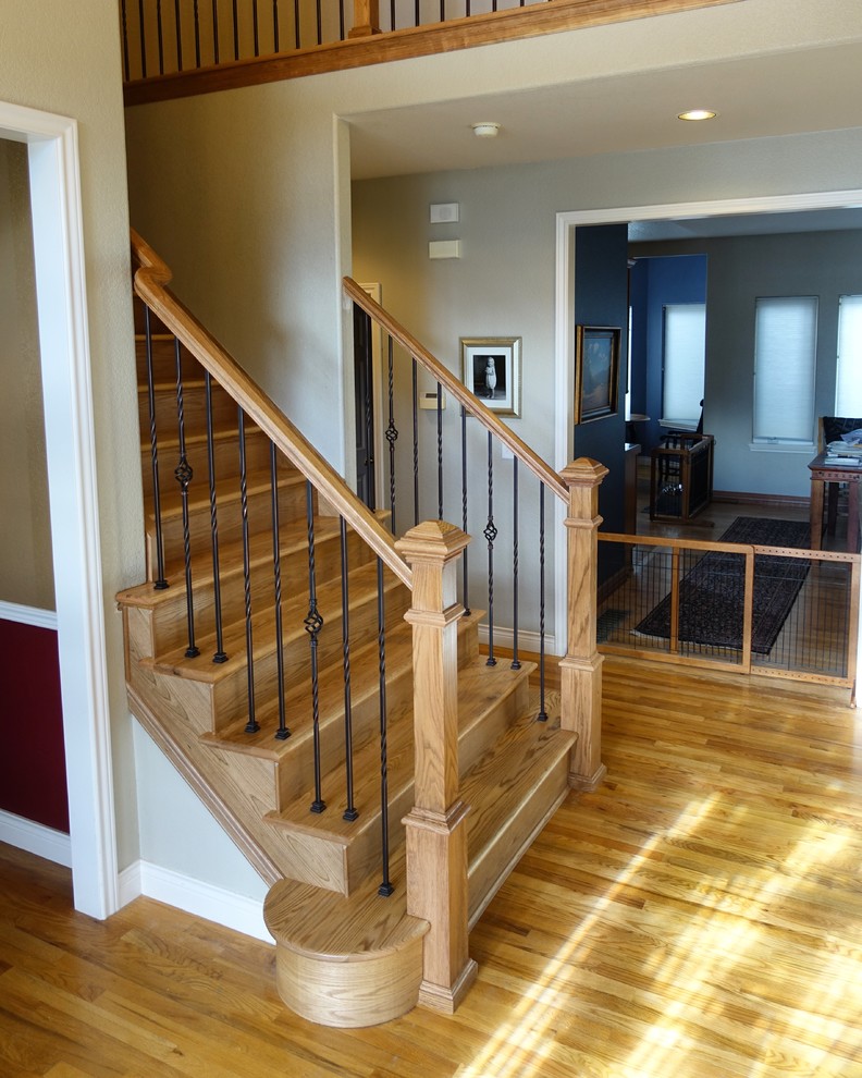 Red Oak Staircase with Custom Railing - Traditional - Staircase ...