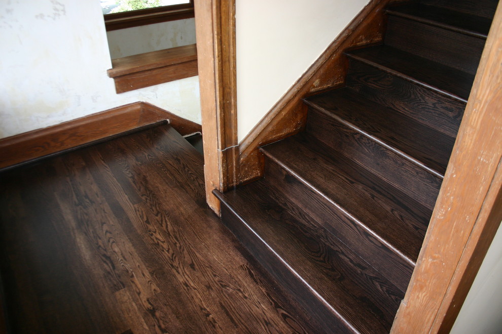 Replacment old Douglas Fir steps with naw Red Oak treads & risers ...