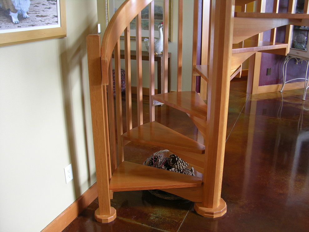 Rustic fir spiral - Traditional - Staircase - Portland - by MW Design ...