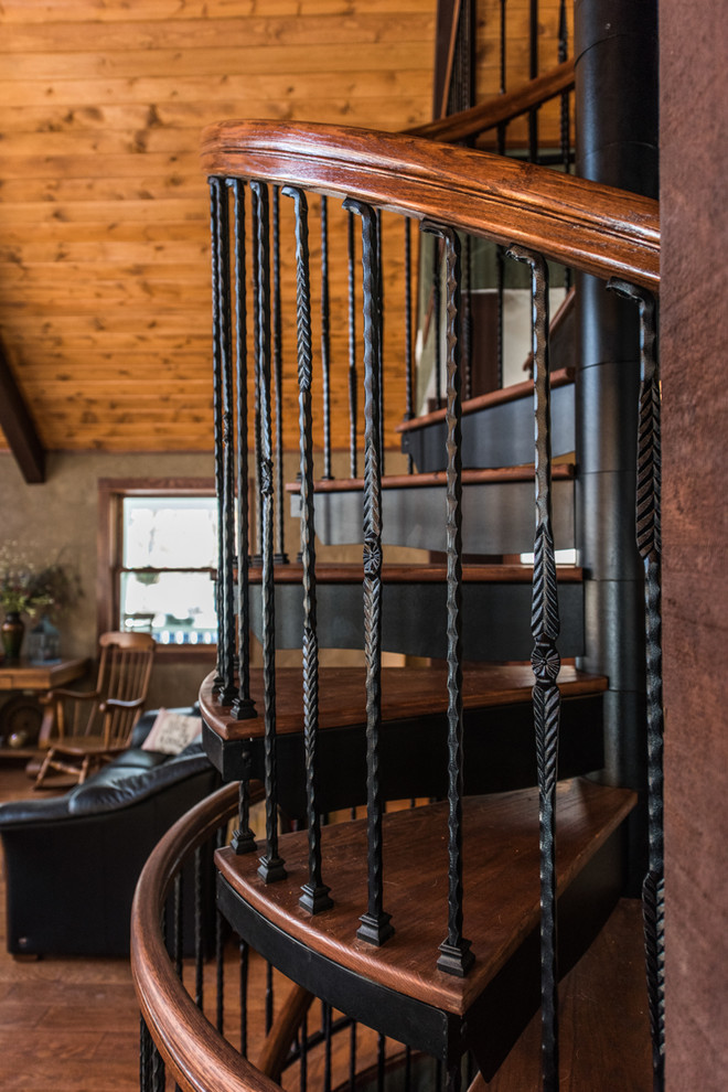 Rustic Loft Spiral Staircase - Rustic - Staircase - Indianapolis - by ...