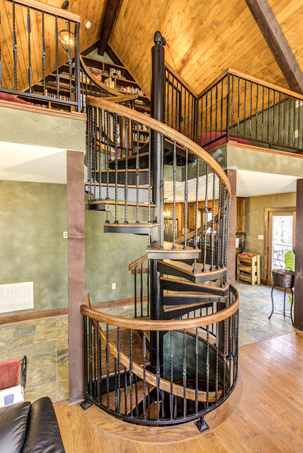 Rustic Loft Spiral Staircase - Rustic - Staircase - Indianapolis - by ...