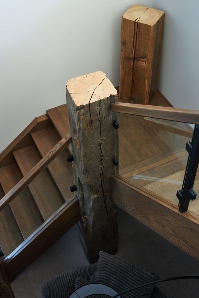 Rustic Modern Staircase with Reclaimed Timbers - Modern - Staircase ...