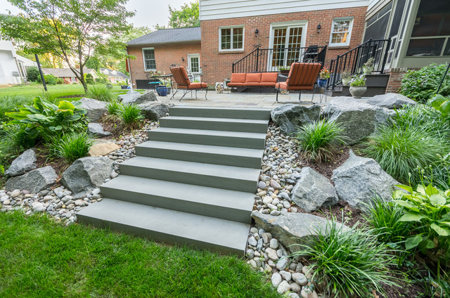 Saw-Cut Bluestone Step Slabs - Staircase - Wilmington - by DiSabatino ...