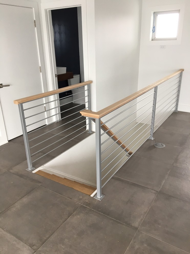 Sea Bright center stringer stairs and railings - Contemporary ...