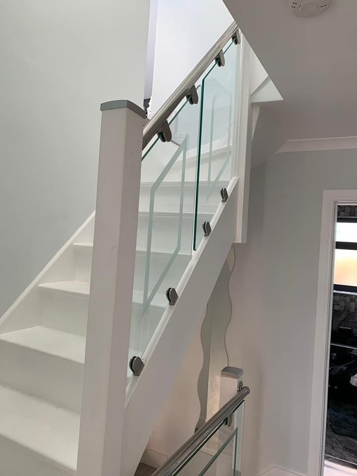 Softwood Staircase Single Winder With A Chrome Look - Modern ...