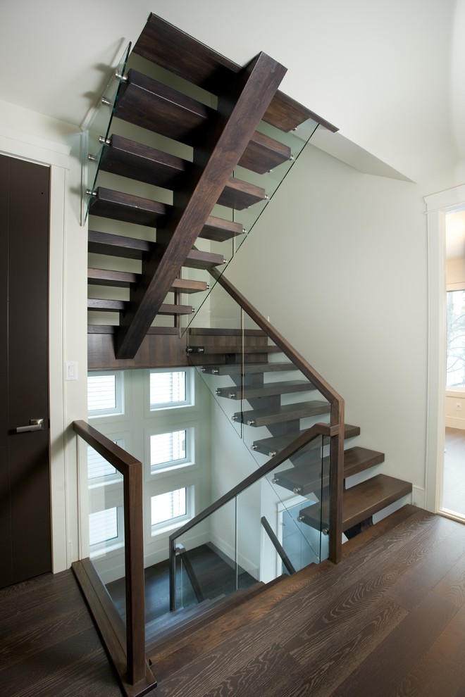 solid white oak mono-stringer - Modern - Staircase - Edmonton - by ...
