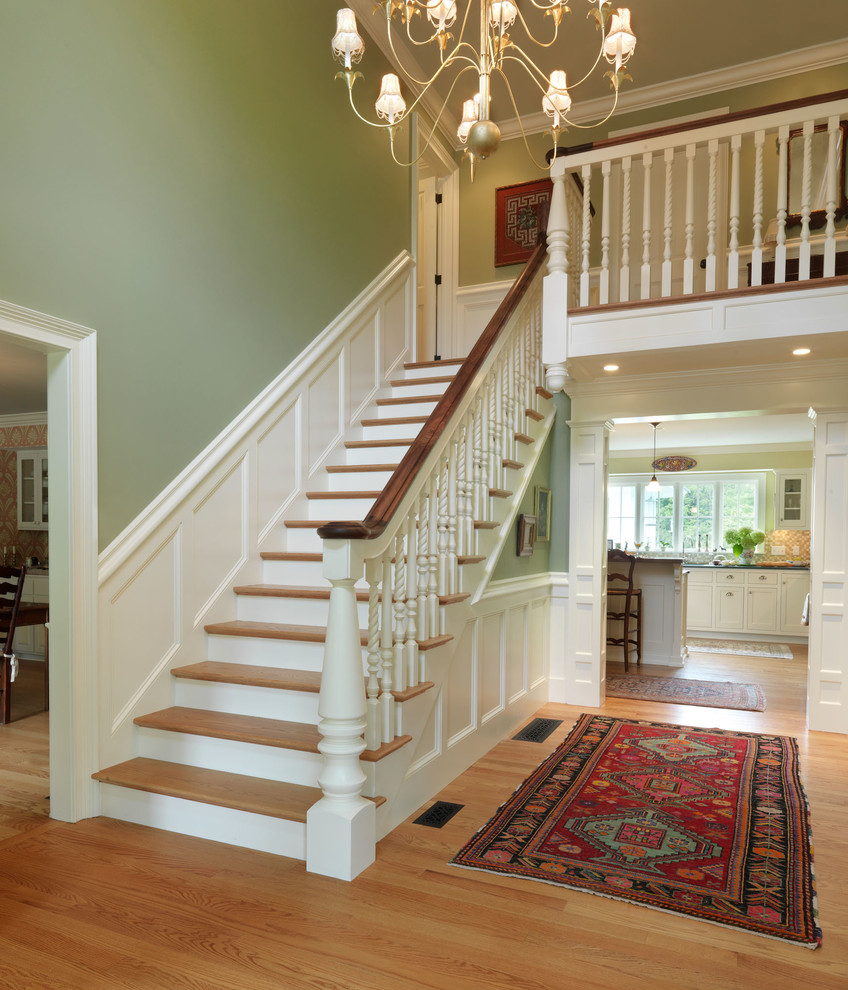 Spacious Renovation Entry and Stairway - Traditional - Staircase ...