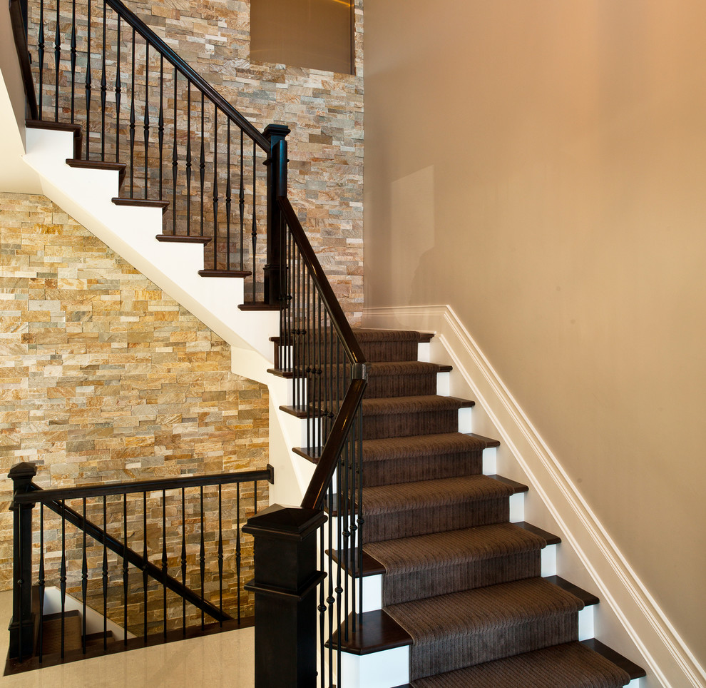 Stacked Stone Stairs - Contemporary - Staircase - Denver - by Realstone ...