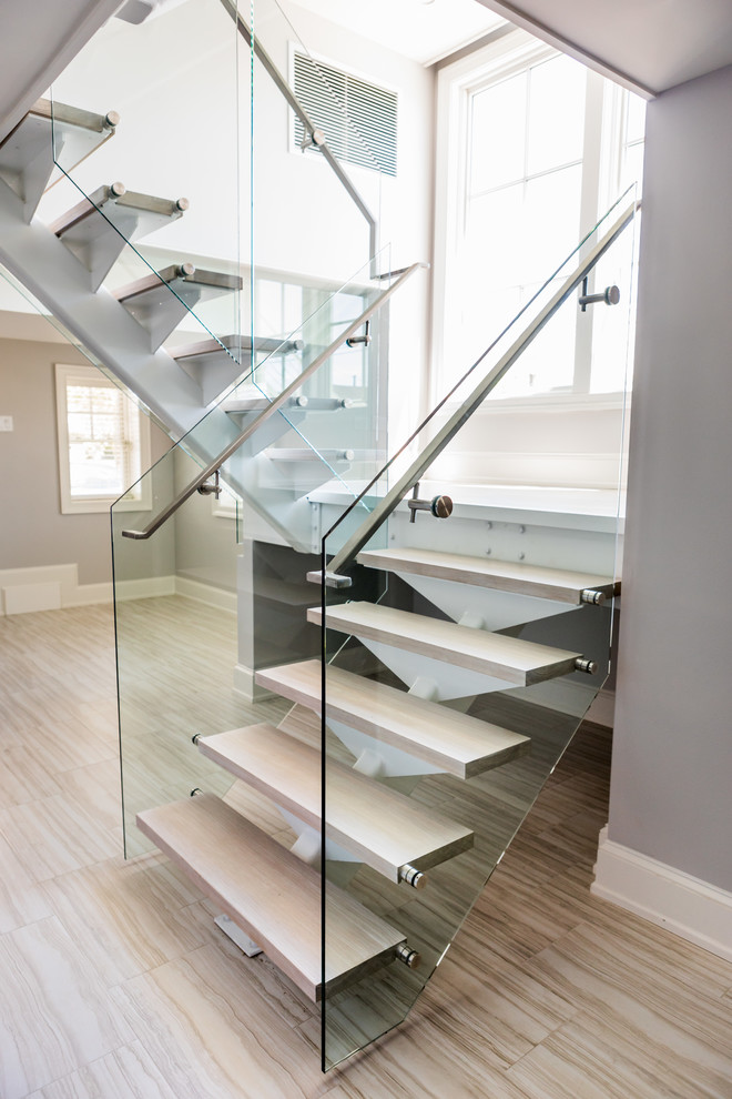 Stainless Railing with Structural Steel Stair - Contemporary ...