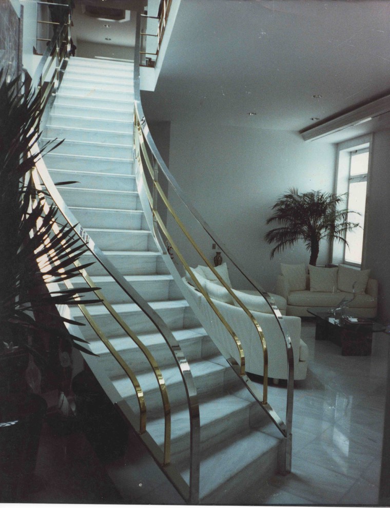 Stainless steel and bronze contemporary - Contemporary - Staircase ...