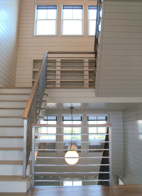 Stainless Steel Bar Railing with Wooden Top Cap - Contemporain ...