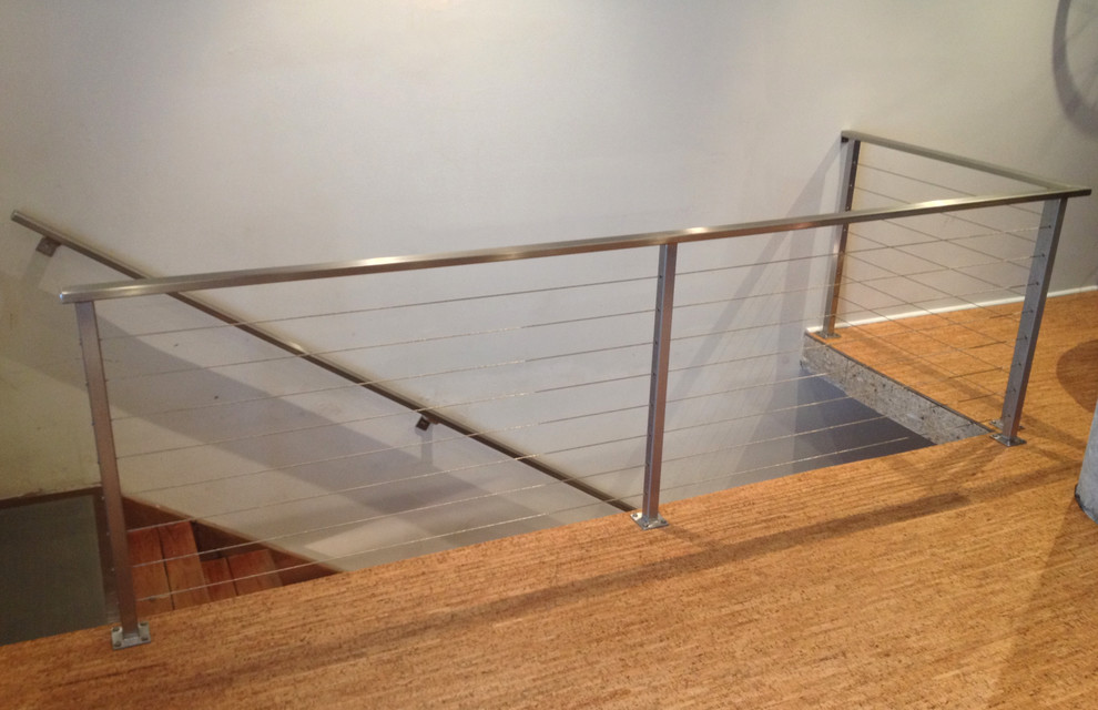 Stainless Steel Cable Railing - Rectangle Tube Top with Square Posts ...