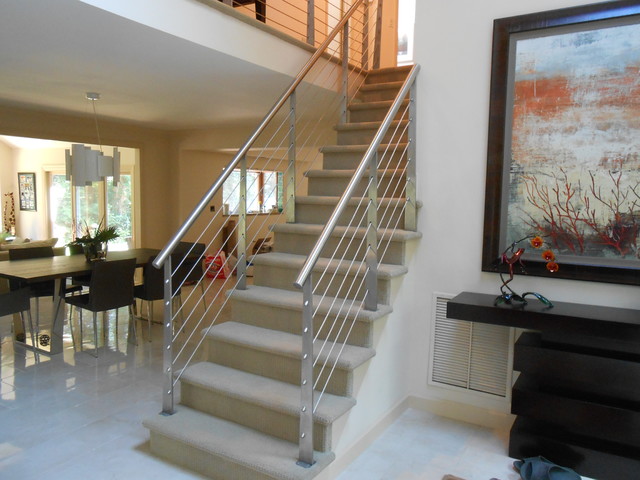 Stainless steel rails - Contemporary - Staircase - New York - by Duke ...