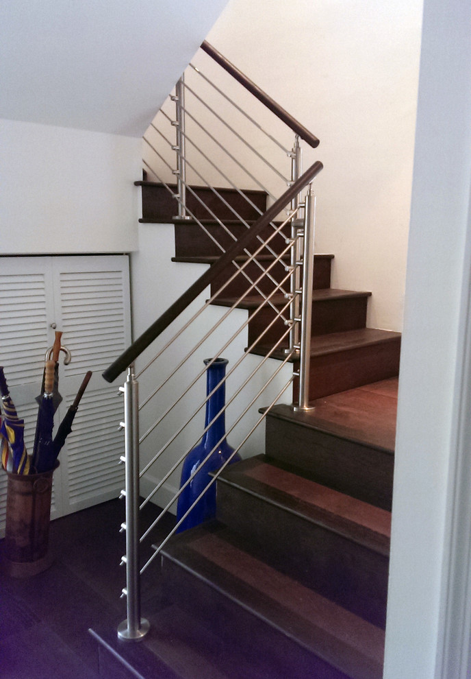 Stainless Steel Rod Railings - Transitional - Staircase - Tampa - by ...