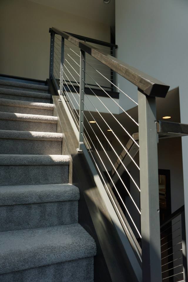 Staircase Job-Modern Cable Wire - Modern - Staircase - Indianapolis ...