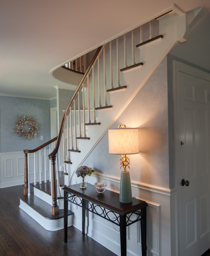Staircase-new niche for vase and curved panel work - Cranford ...