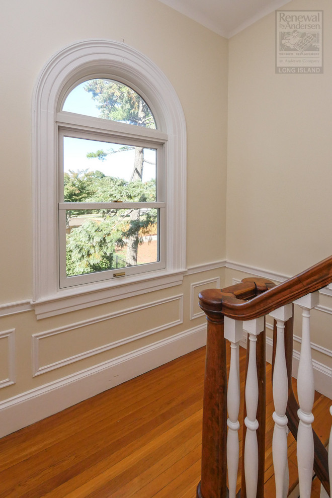 Staircase with New Double Hung and Circle-Top Window - Staircase - New ...