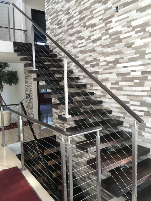 Staircases - single stringer open risers - Contemporary - Staircase ...