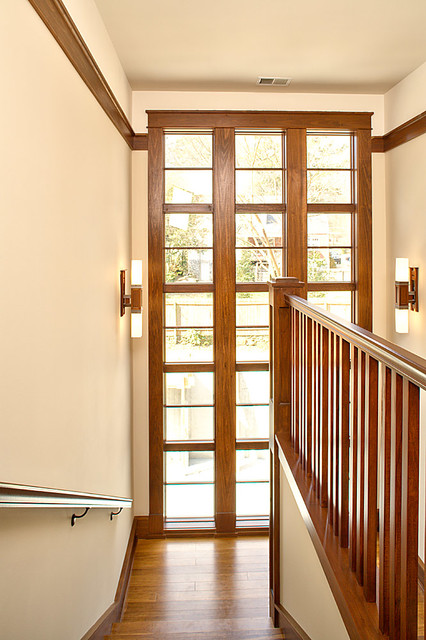 stairwell with full wall of windows - Transitional - Staircase ...