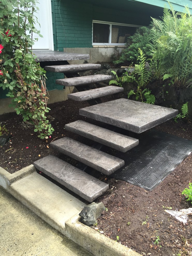 Stamped Floating Stairs - Modern - Staircase - Seattle - by Concrete ...