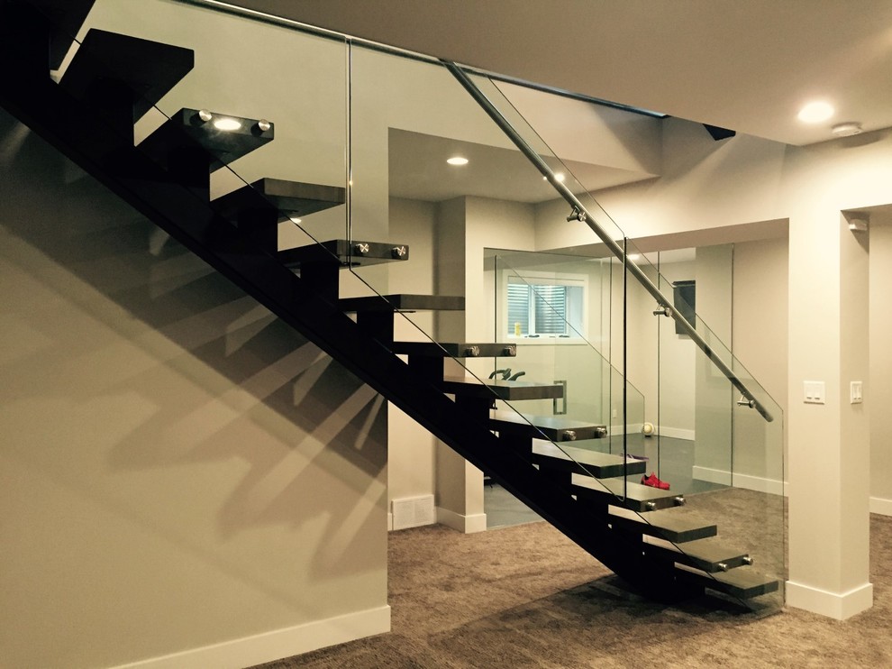 Steel Center Stringer - Contemporary - Staircase - Calgary - by ...
