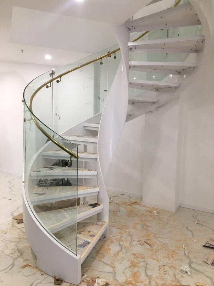 Steep arc staircase - Modern - Staircase - Detroit - by Foshan ...