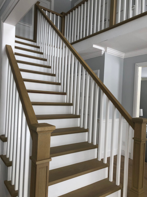 Straight staircase and hallway railings. - Staircase - Toronto - by TFP ...