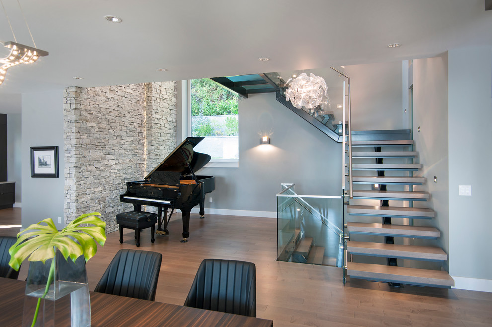 The Central Staircase At The Main Level - Contemporary - Staircase ...