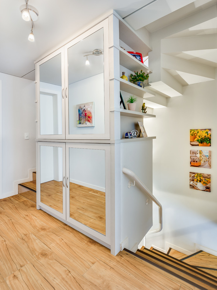 Three floors and criative storage spaces - Contemporary - Staircase ...