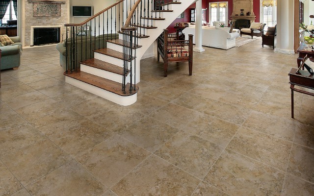 Tile Floors - Traditional - Staircase - Chicago - by Lowell Carpet and ...
