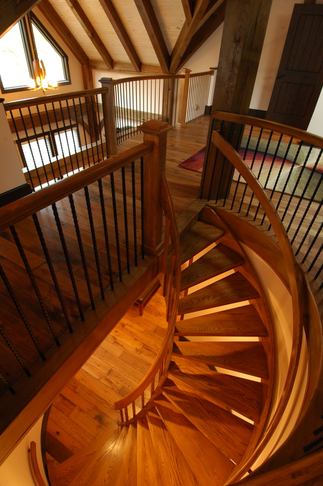 Timber Frame on Lake Keowee SC - Traditional - Staircase - Raleigh - by ...