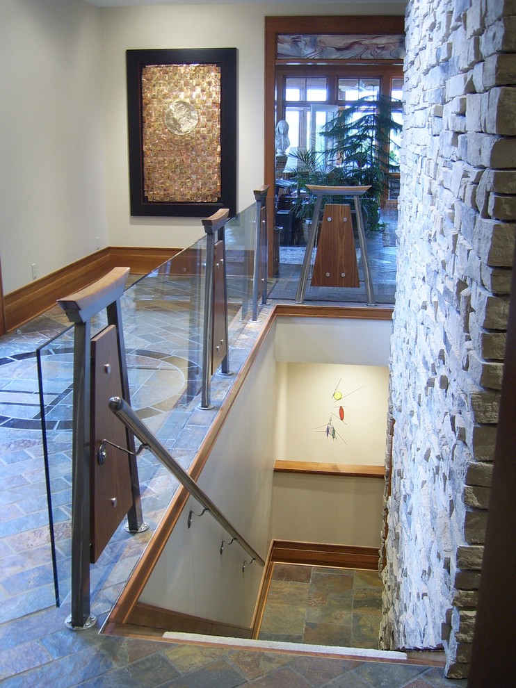 Torii Gate Stairwell Barrier - Asian - Staircase - Columbus - by Todd A ...
