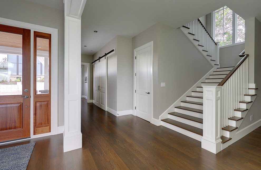 Transitional Lake Oswego Custom Home - Transitional - Staircase ...