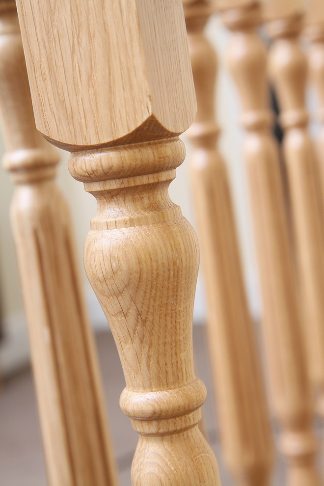 Turned and Fluted Spindles and Newel Posts - Traditional - Staircase ...