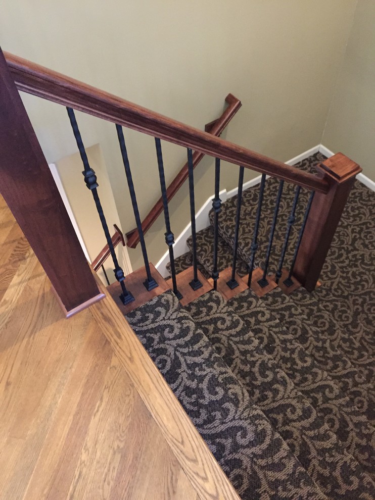 Updated Stairs - Shawnee KS - Transitional - Staircase - Kansas City ...