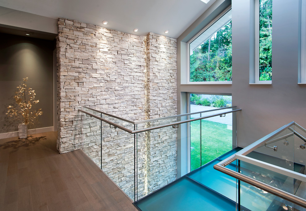 Upper Level Stair Landing & Hallway - Contemporary - Staircase ...