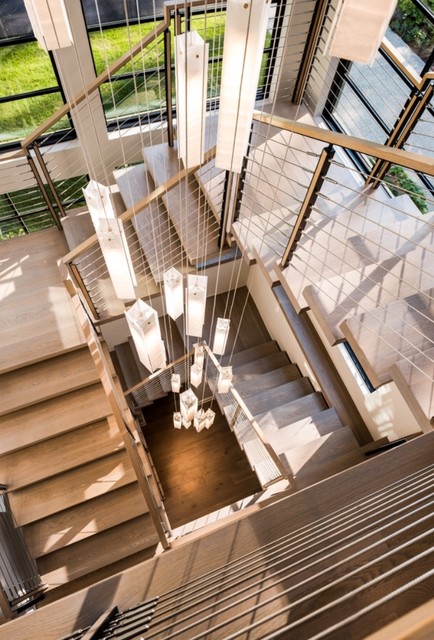 Vaddi - floating double steel center stringer with cable railing ...