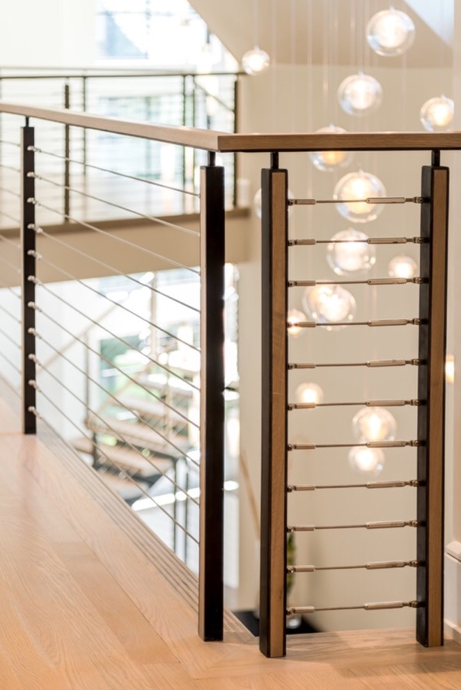 Vaddi - floating double steel center stringer with cable railing ...