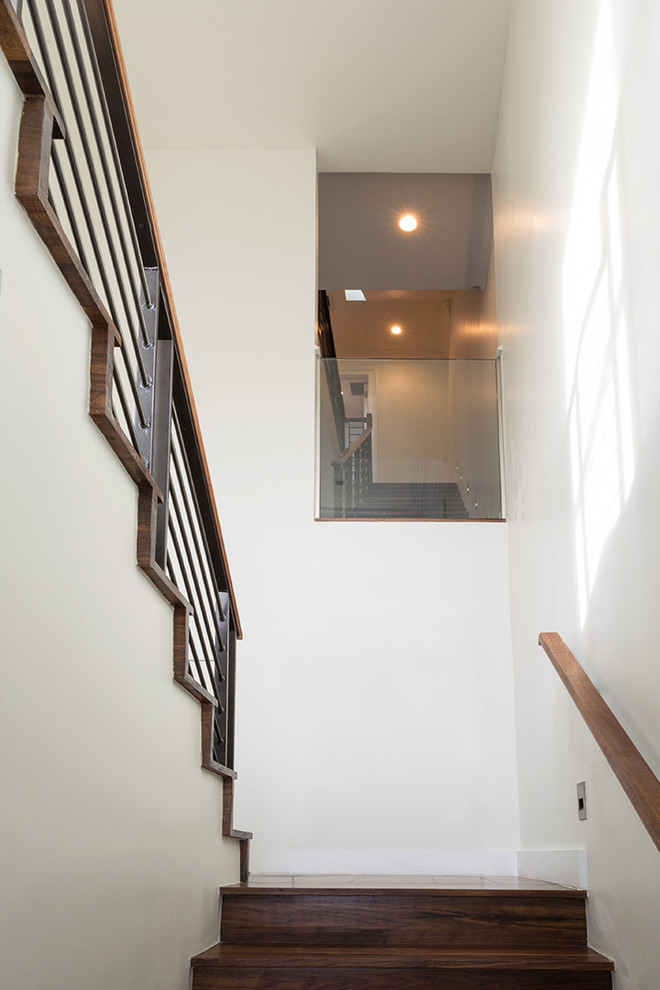 View from entry to stairs to second floor - Contemporary - Staircase ...