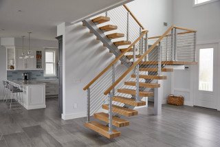 Viewrail FLIGHT Stainless Steel Switchback Floating Stair System ...