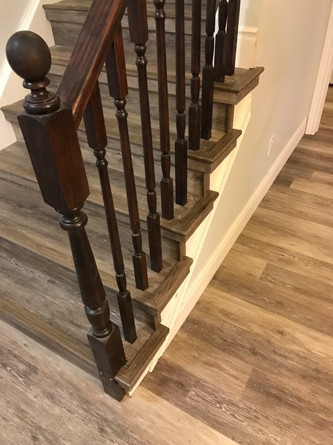 Vinyl Plank Whole Entranced and Upstairs - Modern - Staircase - Toronto ...